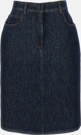 Fendi Gonna Ff Gepolsterter Denim