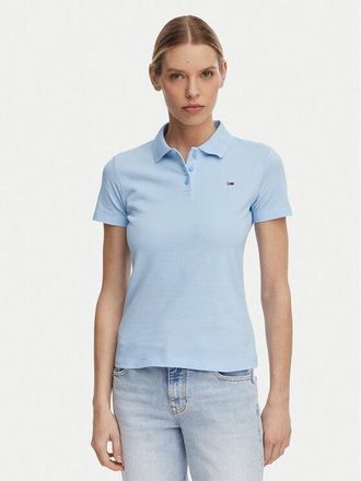 Tommy Jeans Poloshirt Essential DW0DW20160 Hellblau Slim Fit