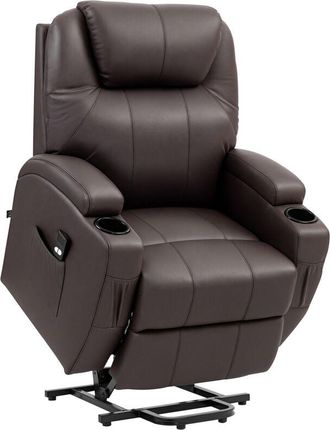 HOMCOM Homcom - Fernsehsessel mit Aufstehhilfe Elektrisch Relaxsessel mit Liegefunktion, TV-Sessel mit Becherhalter, Seitentasche und Fernbedienung