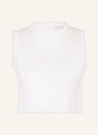 Mrs & Hugs Mrs & Hugs Cropped-Top weiss