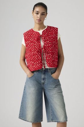 Levi's Gilet Doubl&eacute; Rue - Femme - Rouge / Angela Daisy Urban Red - XS