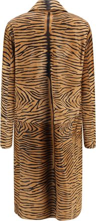 Fendi Tiger Print Calf Suede Coat - Yellow