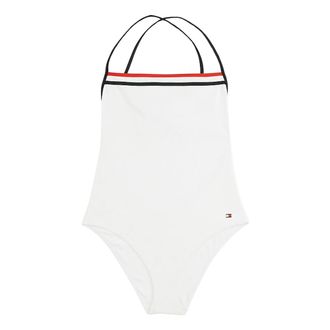 Tommy Hilfiger Eleganter R&uuml;ckenfreier Gestreifter Badeanzug - - Swimwear - Damen - Wei&szlig; - XS