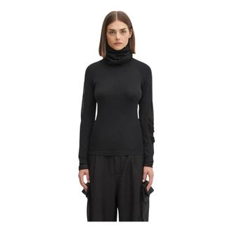 Yohji Yamamoto Kapuzenstrickoberteil - - Knitwear - Damen - Schwarzk - S