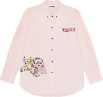 Ganni Femme, Blouses et Chemises, Rose, Taille: 40 FR Chemise Oversize &agrave; Rayures