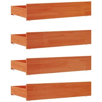 vidaXL Bettschubladen 4 Stk. Wachsbraun Massivholz Kiefer Vidaxl