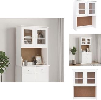 vidaXL Sideboard-Aufsatz alta Weiß 77x30x92 cm Massivholz Kiefer - Schrank Aufsatz - Holzschrank - Sideboard - Wohnzimmer Dekoration - Regal