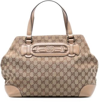 Gucci Shopper - Medium GG Canvas Web Dressage Tote - Gr. unisize - in Braun - für Damen