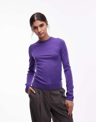 & Other Stories Slim-Fit-Pullover aus reiner Merinowolle in Lila