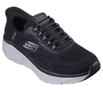 Skechers Herren Dlux Walker 2.0 Rezinate Hands Free Slip-in Sneaker, schwarz/grau, 41.5 EU X-Weit