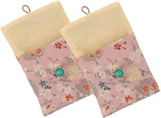 UPKOCH 2 pi&egrave;ces Pochettes &agrave; Bijoux Chinoises Brocart Lot Rangement Tissu Anti-poussi&egrave;re pour Colliers Boucles Oreilles Bracelets Femmes Filles
