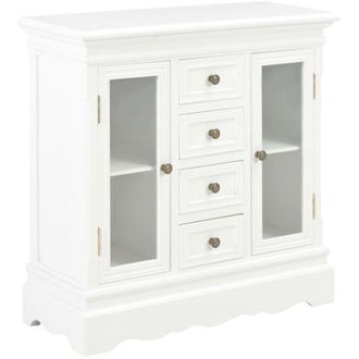 vidaXL Sideboard Wei&szlig; 70x28x70 cm Massivholz Kiefer Vidaxl