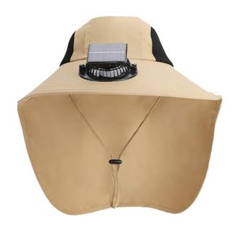 Generic Chapeaux de protection solaire pour hommes, ventilateur solaire &agrave; large bord - Chapeau de soleil dext&eacute;rieur respirant avec protection de la nuque et l