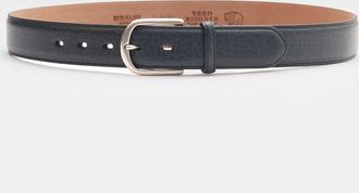 Fausto Colato Herren - Gürtel Bisonleder navy