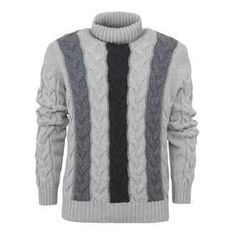 Gran Sasso Maglia Ciclista Dolcevita - - Knitwear - Herren - Grau - 3XL