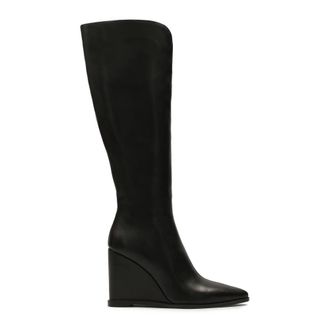 Kazar Lederstiefel auf einer Plateausohle mit spitzer Zehenpartie - - Shoes - Damen - Schwarzk - 37 EU