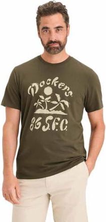 Dockers Graphic Tee T-Shirts, Olive foncé (Tidal Foam), L Hommes