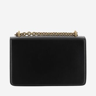 Valentino Garavani Womens Vain Leather Shoulder Bag Black Calfskin