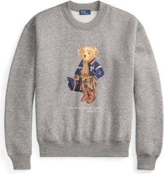 Polo Ralph Lauren Sweat droit col rond en coton m&eacute;lang&eacute; s&eacute;rigraphi&eacute;