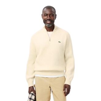 Lacoste Homme, Pulls, Beige, Taille: XL Pull &agrave; col roul&eacute; zipp&eacute;