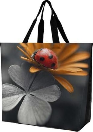 Generic Ladybug Marguerite Sac Fourre-Tout Pliable Tote Bag Imperm&eacute;able Sac A Main Femmes Pour Gym Voyage Quotidienne