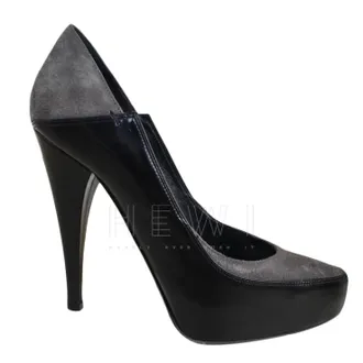 Barbara Bui Black & Grey Suede & Leather Pumps Size 37