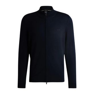 HUGO BOSS Blauer Cardigan mit Mandarin-Kragen - - Knitwear - Herren - Blau - XL