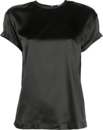 Brunello Cucinelli Femme, Tops, Noir, Taille: 38 FR T-shirt en satin