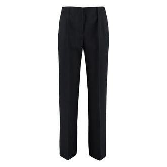 Jil Sander Cropped Wollhose mit Ges&auml;&szlig;taschen - - Trousers - Damen - Schwarzk - S