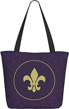 AOOEDM Sac shopping pour femme violet-fleur de lys 33 x 27,9 x 17,8 cm. Le cadeau parfait pour la Saint-Valentin. Cest de la Saint-Valentin pour maman, fille
