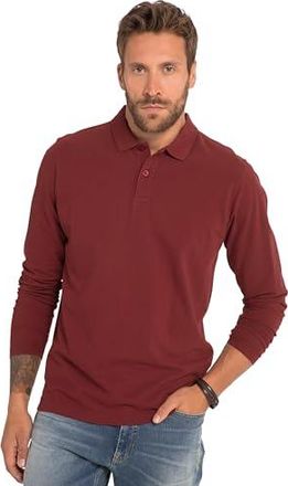 JP1880 Hommes Grandes Tailles L-8XL Polo en piqué, Manches Longues, Collection Basic - Jusquau 8 XL Rouge Cerise foncé 3XL 799230349-3XL