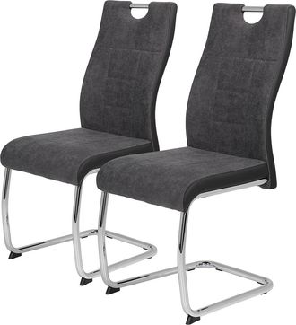 Hela home24 Freischwinger La Luna 46 x 88 x 62cm 2er Set Grau/Anthrazit