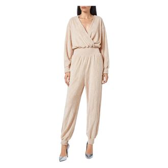 Philipp Plein Tuta Completa Velvet Monogram - - Jumpsuits & Playsuits - Damen - Beige - S