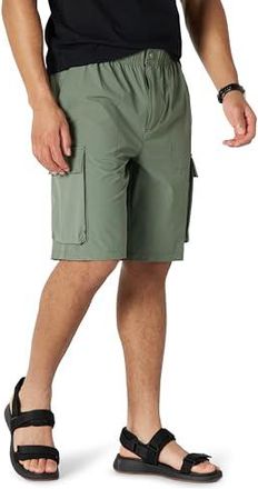Amazon Essentials Short Cargo pour Homme, Coupe Ample, 27,9 cm, Olive foncé, Taille XL