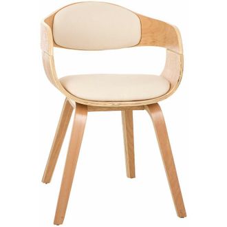Clp l&eacute;gant chaise de visiteur moderne Eco Leather Dining Diff&eacute;rent Couleurs Couleur : Naturel et cr&egrave;me