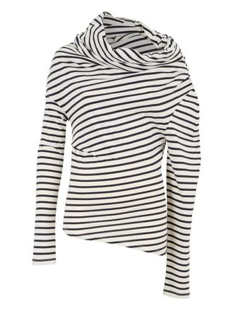 A.W.A.K.E. haut asymétrique à rayures - Blanc