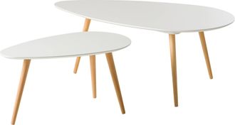 M&oslash;rteens home24 Couchtisch Lilja I 2-teilig 116 x 45 x 66cm Wei&szlig;/Matt Wei&szlig;