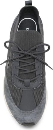 Emporio Armani Logo Mesh and Suede Sneakers - Grey