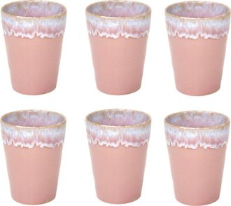 Costa Nova Tasse Latte Macchiato 38cl - Grespresso - Steingut - Rosa - 9,5cmxH11cm - 6 Stück