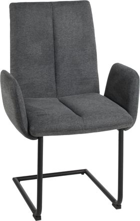 Duo Collection Esszimmerstuhl Emmy | Webstoff anthrazit | Freischwinger (mit Armleh)