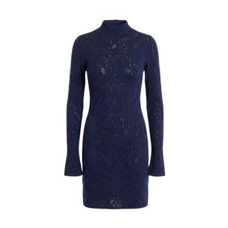 Dondup Da620 Robe en maille - Femme - Robes - Bleu - Taille: 40 FR