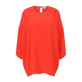 Lanvin Rundhalsbluse - - Blouses & Shirts - Damen - Rot - XS