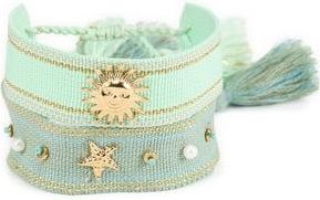 Au Printemps Paris Lot de deux bracelets en tissu