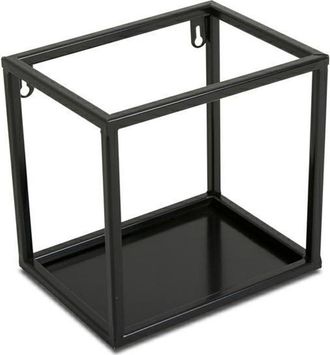 HowHomely Wandregal Metall Schwarz 20 x 20 x 15 cm Moderne Wandregale | Loft Hängeregal für Wanddeko Wohnzimmer Schlafzimmer Bad Café Büro und Hotel