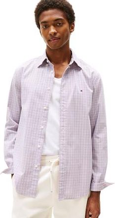 Tommy Hilfiger Chemise Homme Flex Poplin Small Tartan en Coton, Multicolore (Classic Pink/Multi Check), M