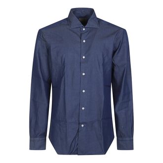 Barba Homme, Chemises, Bleu, Taille: M Long Sleeve Beck Shirt