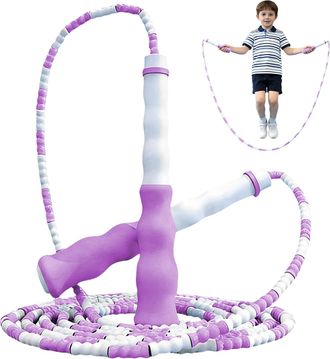 Generic Verbessertes Springseil mit weichen Perlen, verstellbare L&auml;nge, verwicklungsfrei, segmentiertes Springseil, f&uuml;r Damen, Herren und Kinder, h&auml;lt fit, Wo