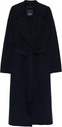 Max Mara Femme, Manteaux, Bleu, Taille: 36 FR Long Wool Broadcloth Coat