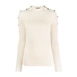 Proenza Schouler Beiger Baumwoll-Rippstrick-Rollkragenpullover - - Knitwear - Damen - Beige - XS