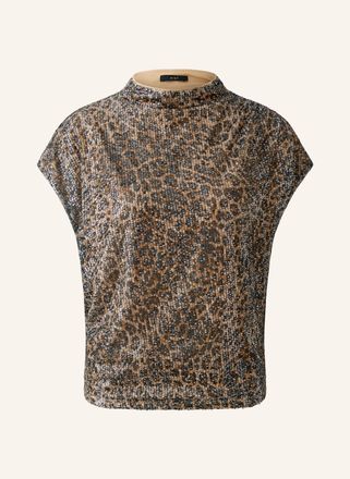 Oui Blusenshirt Mit Pailletten braun